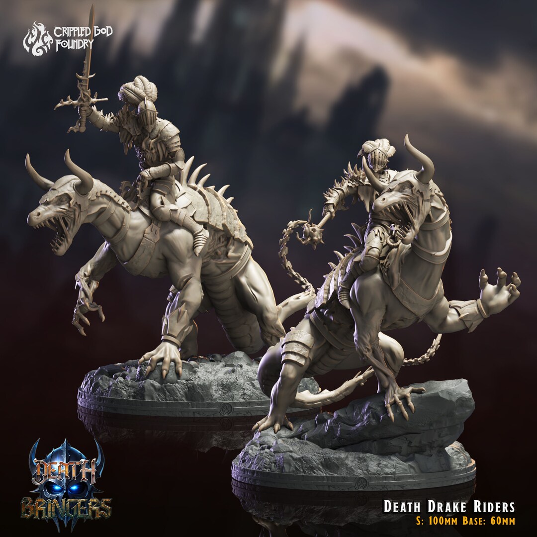 Death Drake Riders Miniature for Dnd, DSA, Pathfinder 28 Mm, 32 Mm ...
