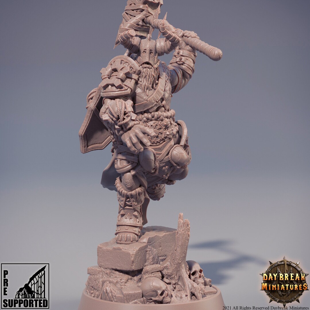 Preontz the Foreshadower - Human Barbarian Miniature for Dnd, DSA ...