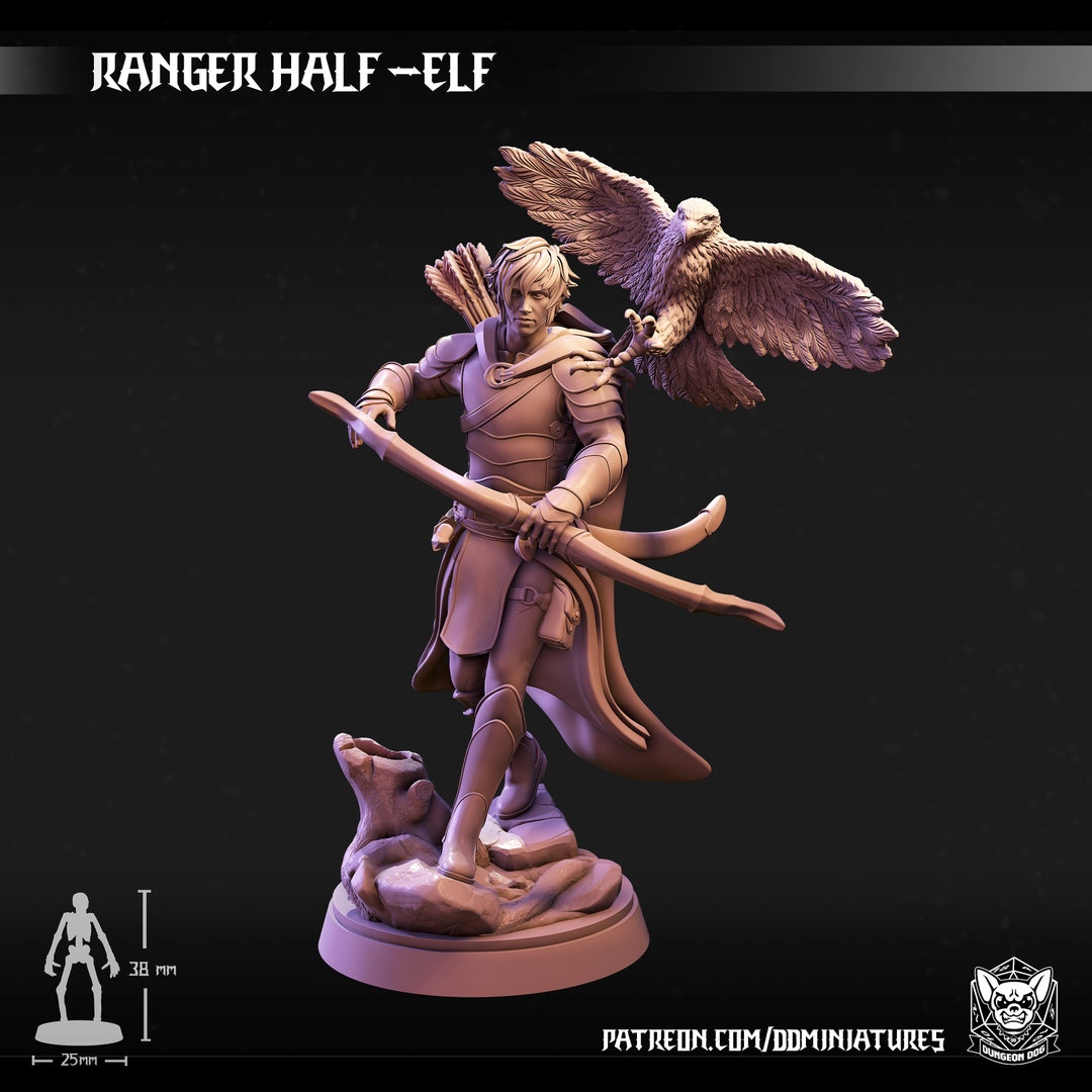 Half-Elf Ranger - Resin-Miniatur - Tabletop DnD DSA und RPG Miniatur ...