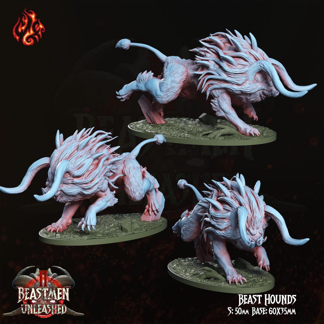 Beast Hound 3 Miniature for Dnd, DSA, Pathfinder 28 Mm, 32 Mm, Figure ...