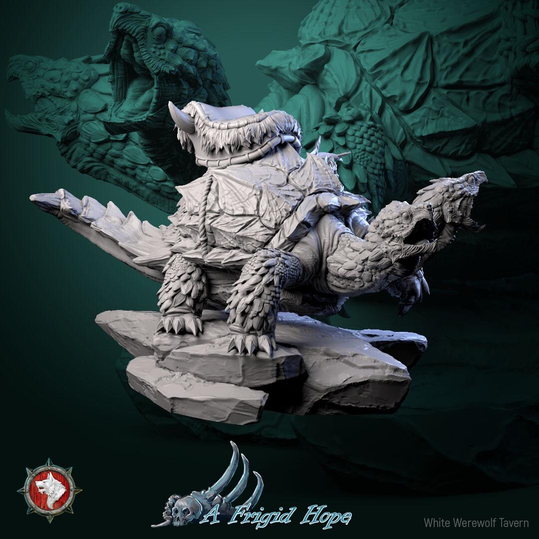 Turtle Miniature for Dnd, DSA, Pathfinder Figure With Base A Frigid ...