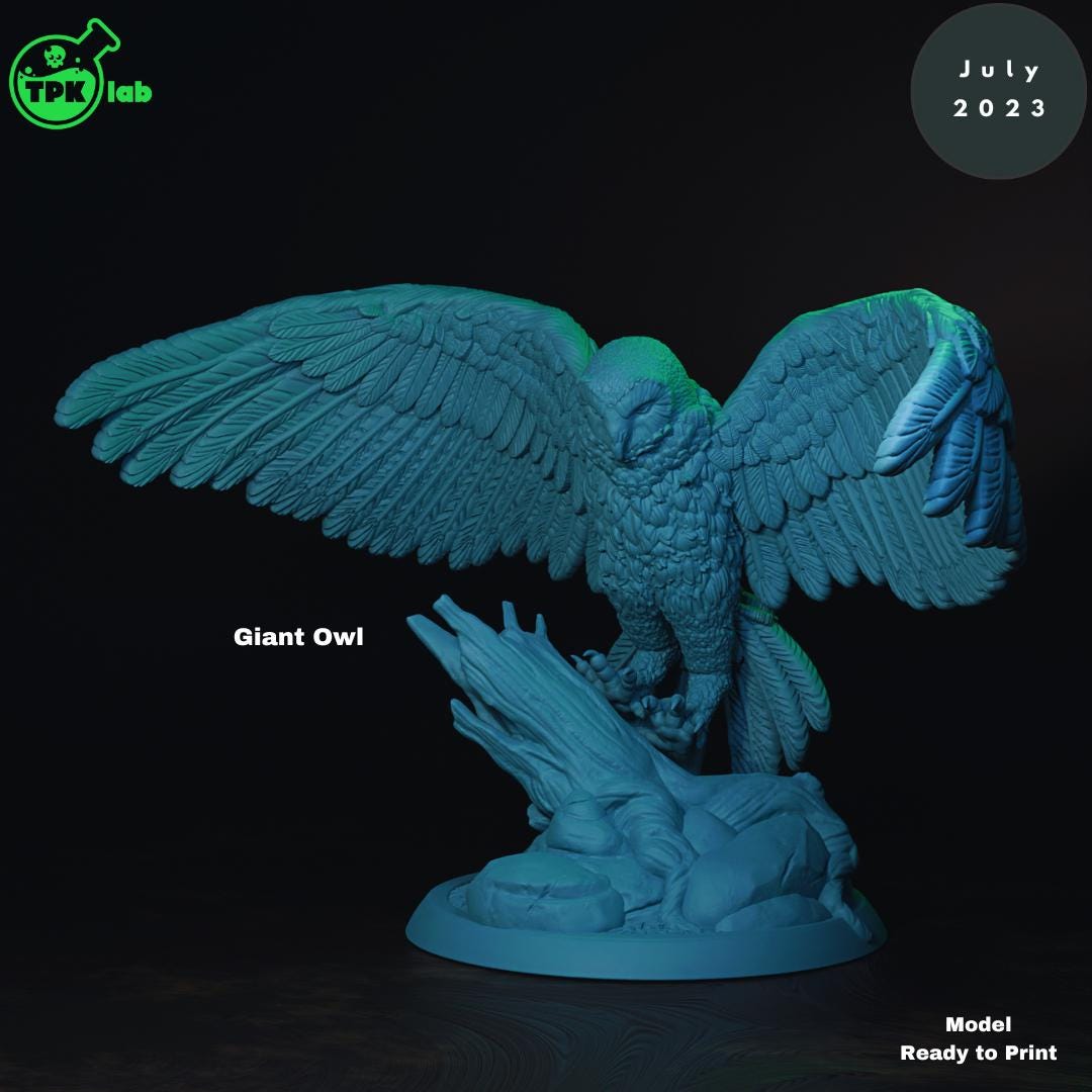 Giant Owl - Owl Miniature for Dnd, DSA, Pathfinder, RPG Tabletop Figure ...