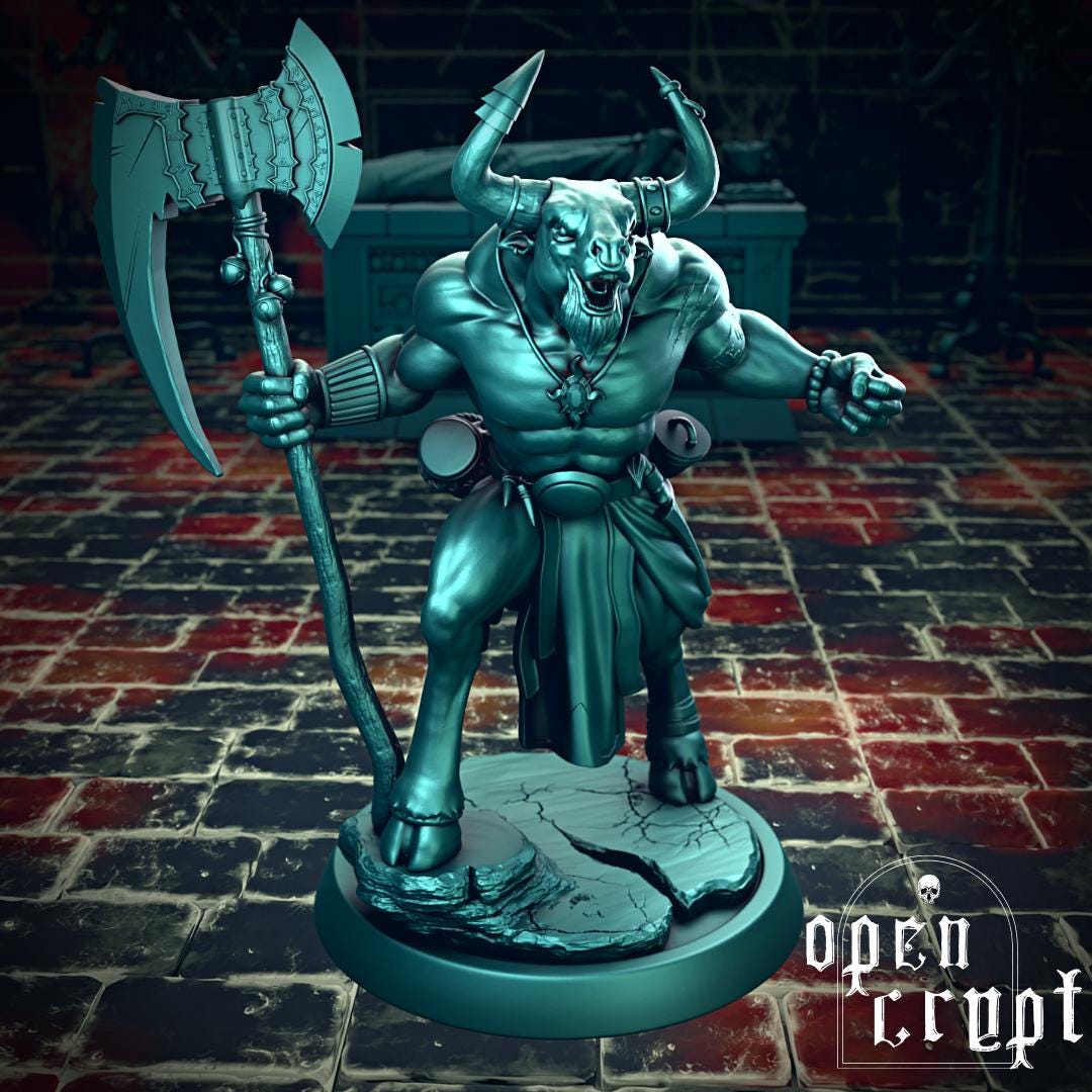 Cherca - Minotaur Miniature for Dnd, DSA, Pathfinder, RPG Tabletop ...