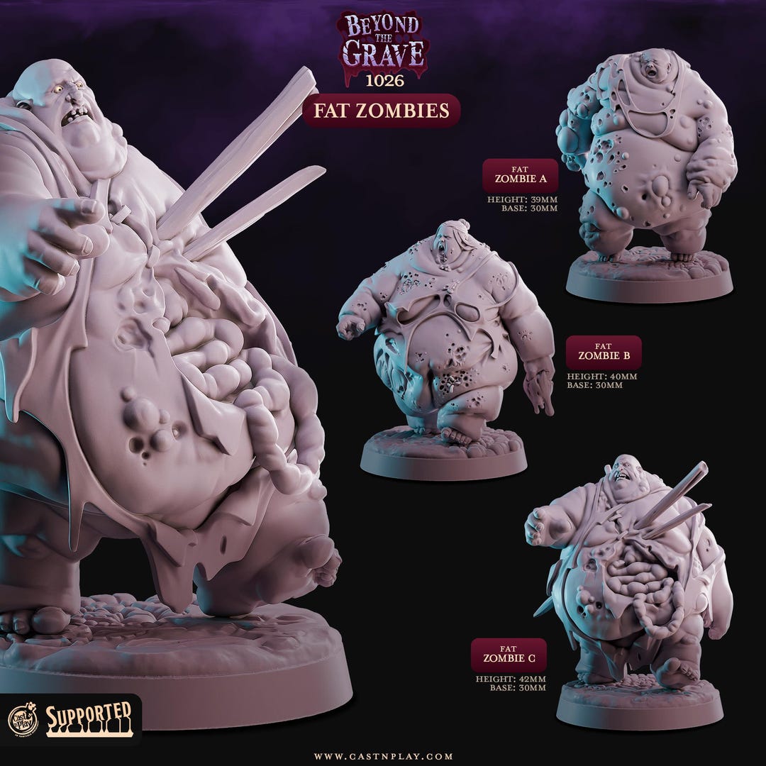 Fat Zombies - Beyond the Grave - Cast N Play - Etsy