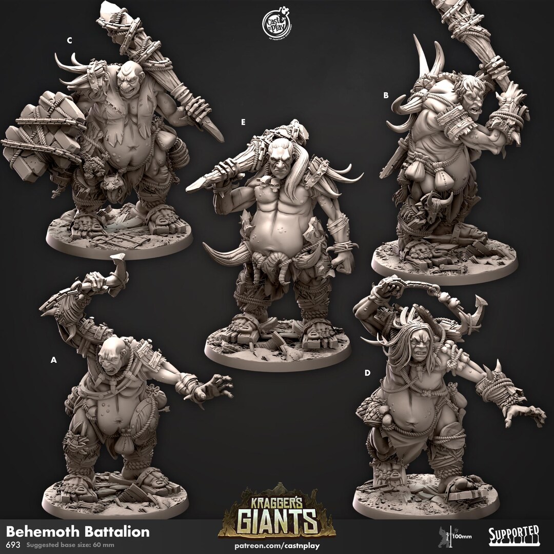 Behemoth Battalion - Giant Miniature for Dnd, DSA, Pathfinder - 28 Mm ...