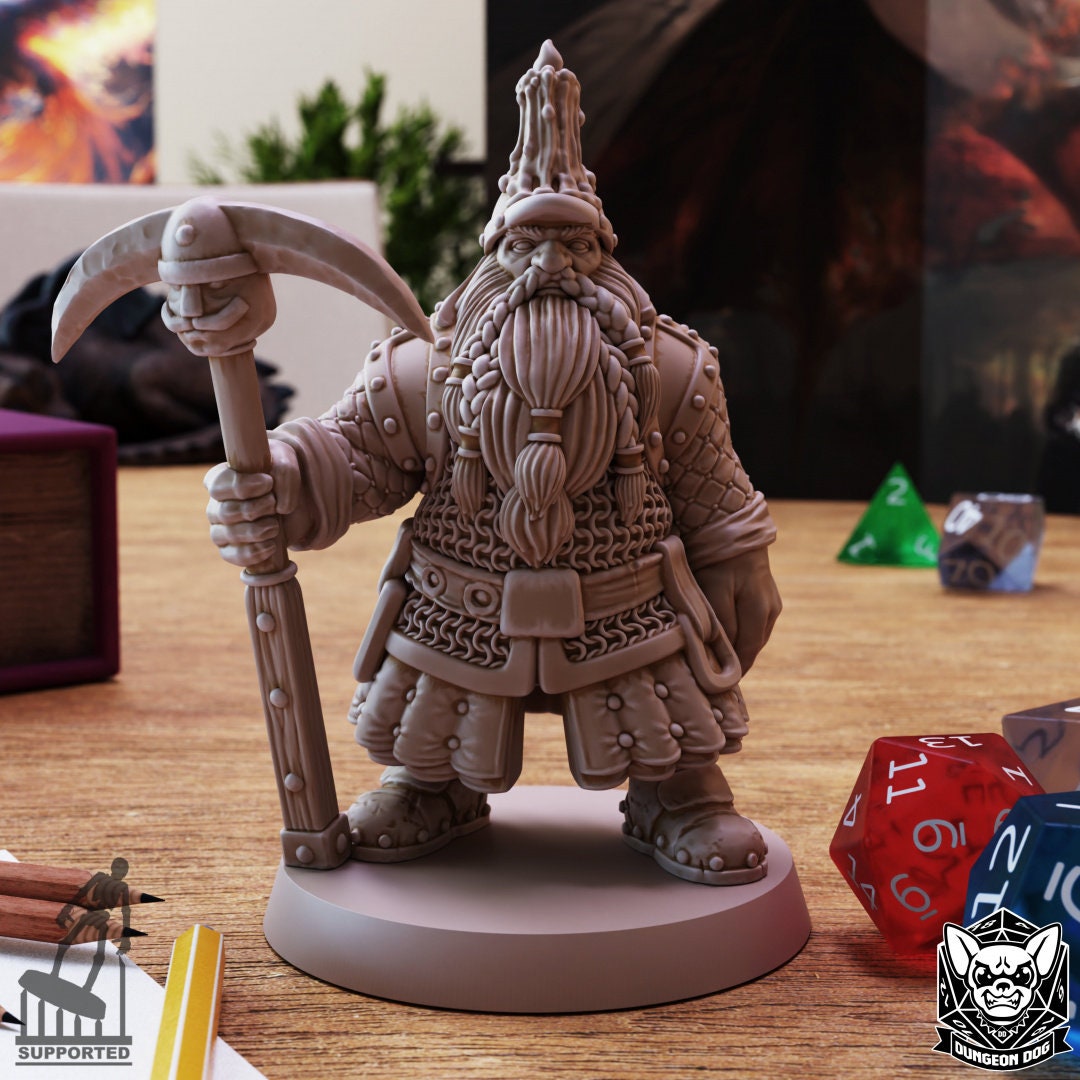 Dwarf-miner-a - Miniature for Dnd, DSA and RPG Tabletop Games - 28 Mm ...