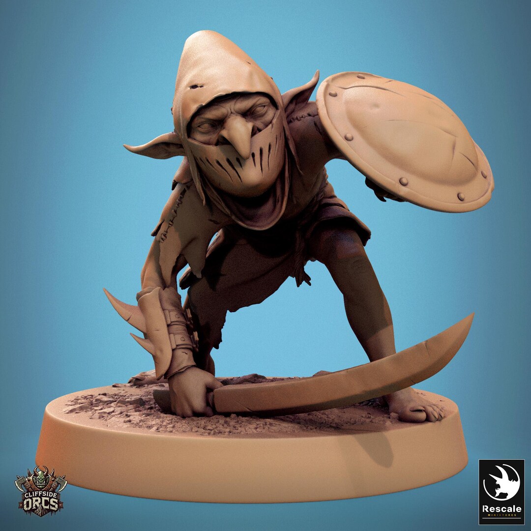 Goblin Stance - Miniature for Dnd, DSA, Pathfinder, RPG Tabletop Figure - Sword, Shield ...