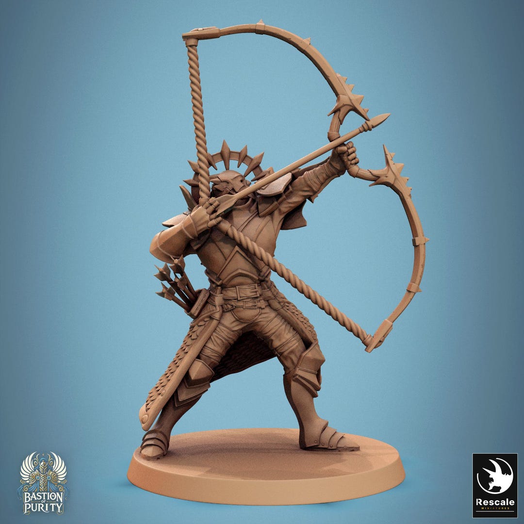 Aeterna Infantry Archer Miniature for Dnd, DSA, Pathfinder 28 Mm, 32 Mm ...