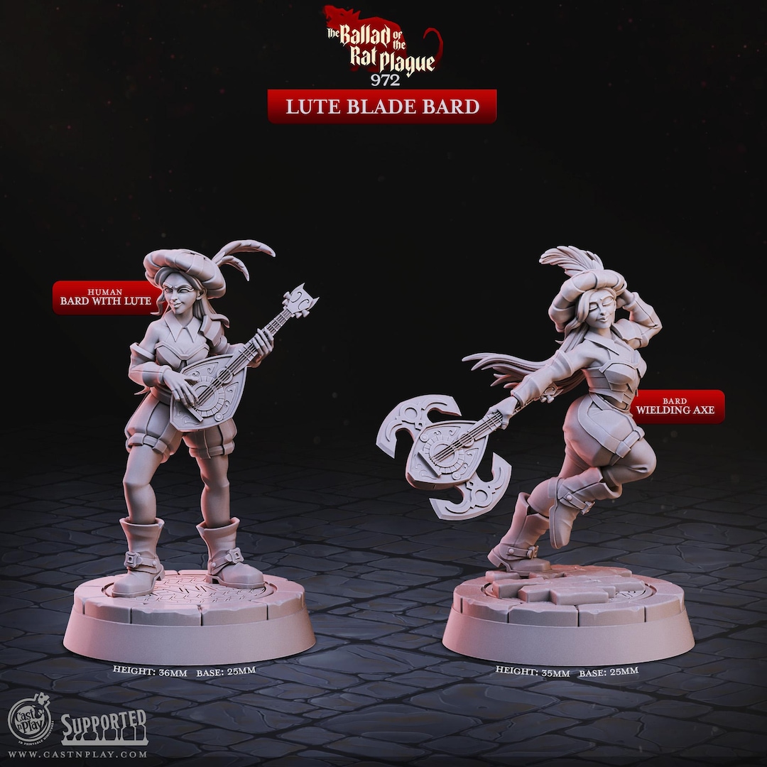 Lute Blade Bard - Ratfolk Female Miniature for Dnd, DSA, Pathfinder ...