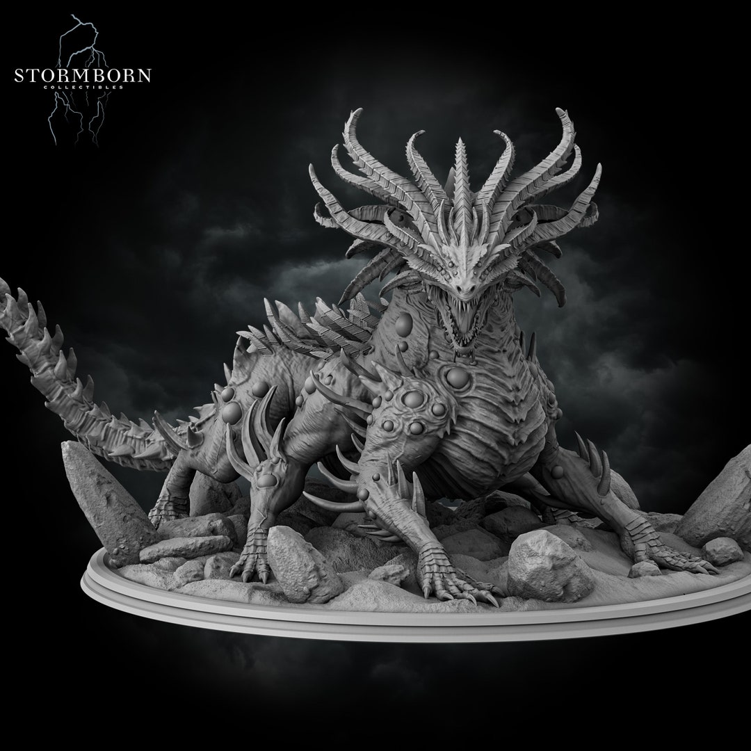 Basilisk King - Tabletop Dnd Miniature - 32 Mm, 75 Mm With Matching ...