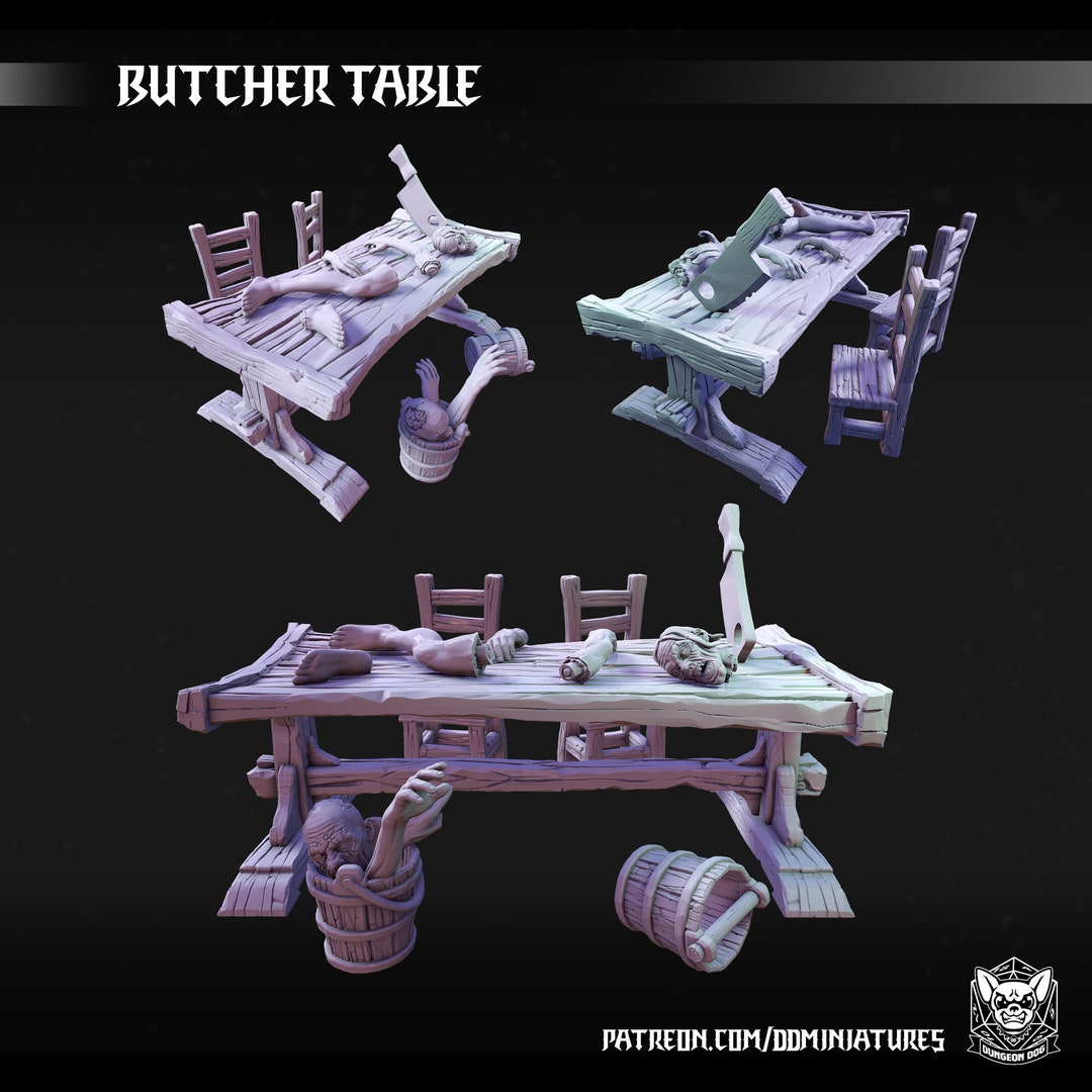 Slaughterhouse, Butcher Table Resin Miniature Tabletop Dnd DSA and RPG ...