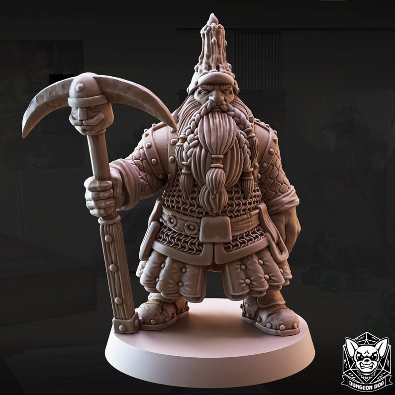 Dwarf-miner-a - Miniature for Dnd, DSA and RPG Tabletop Games - 28 Mm ...