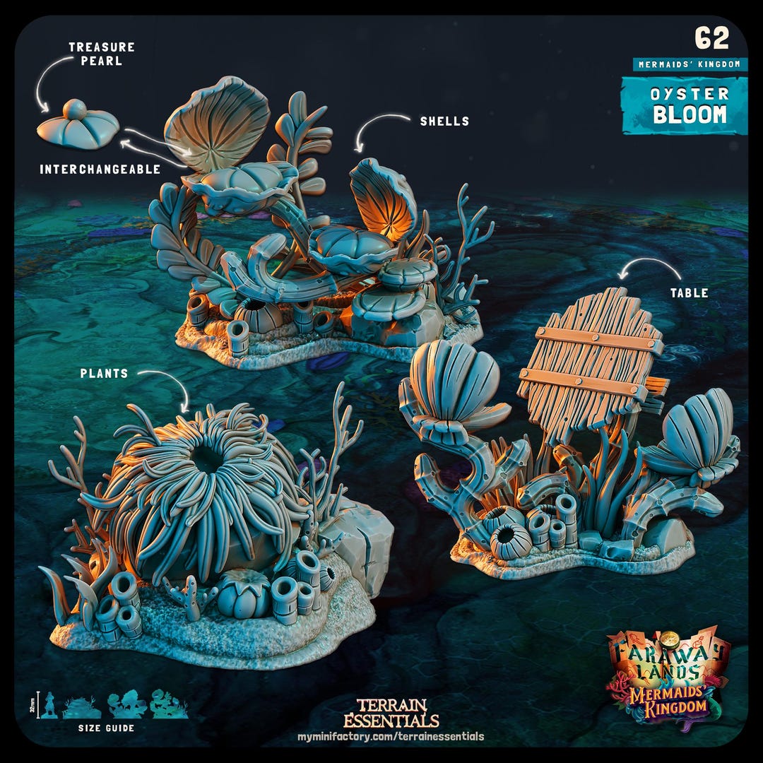 Oyster Bloom - Terrain Miniature for Dnd DSA, Pathfinder, RPG Tabletop ...