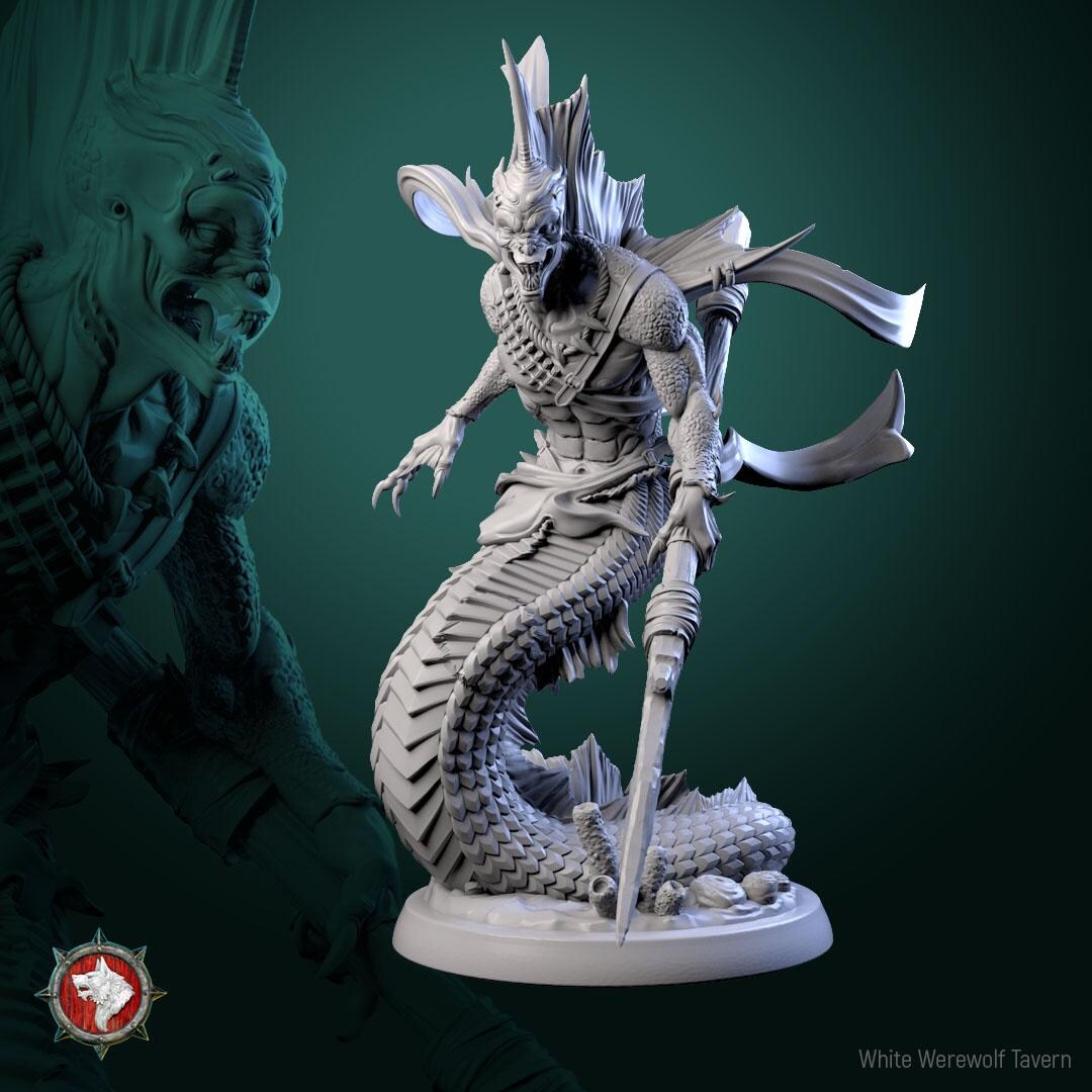 Merfolk 2 - Miniature for Dnd, DSA, Pathfinder - Figure With Base ...