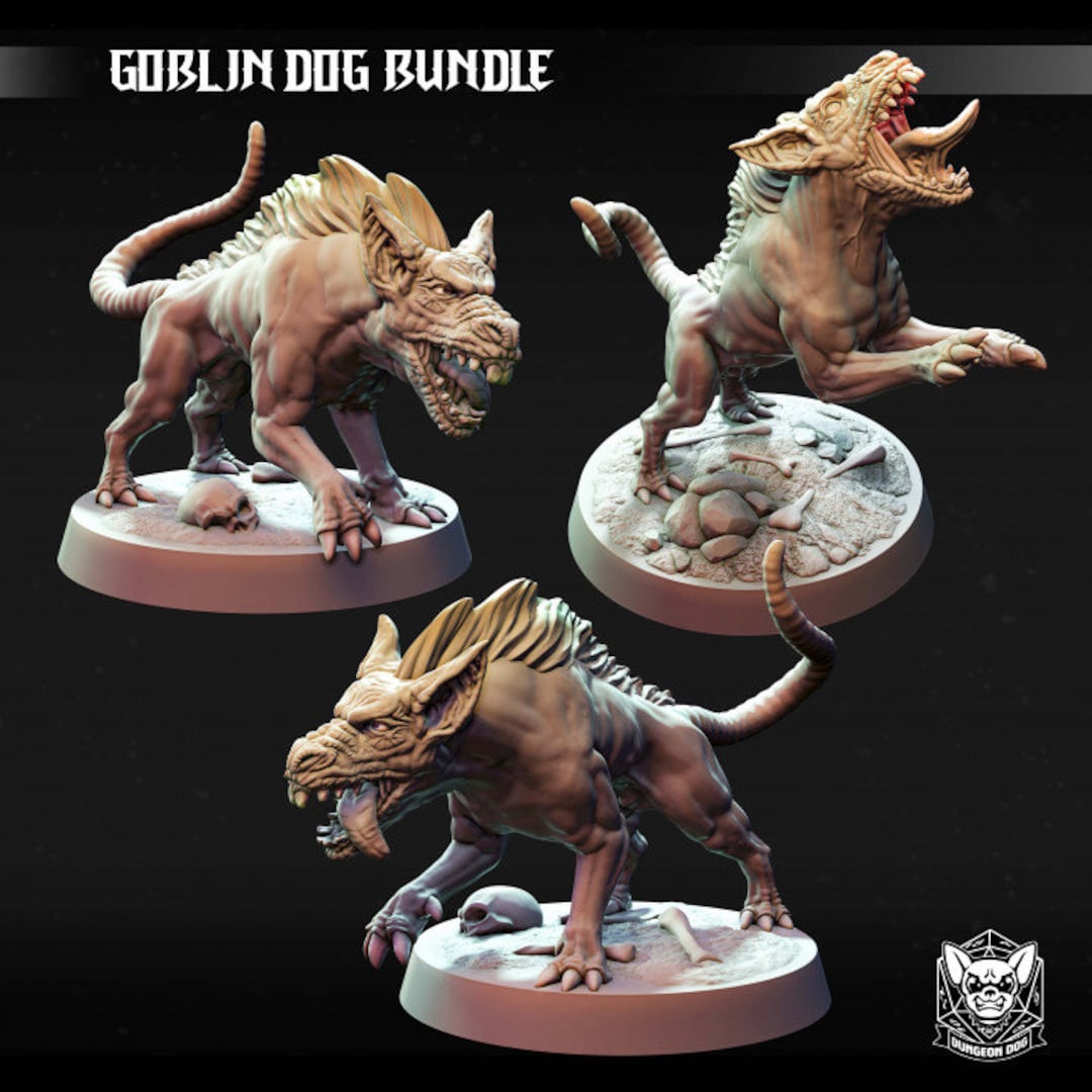 Goblin Dog Pack of 3 Miniatures for Dnd DSA Pathfinder - Etsy