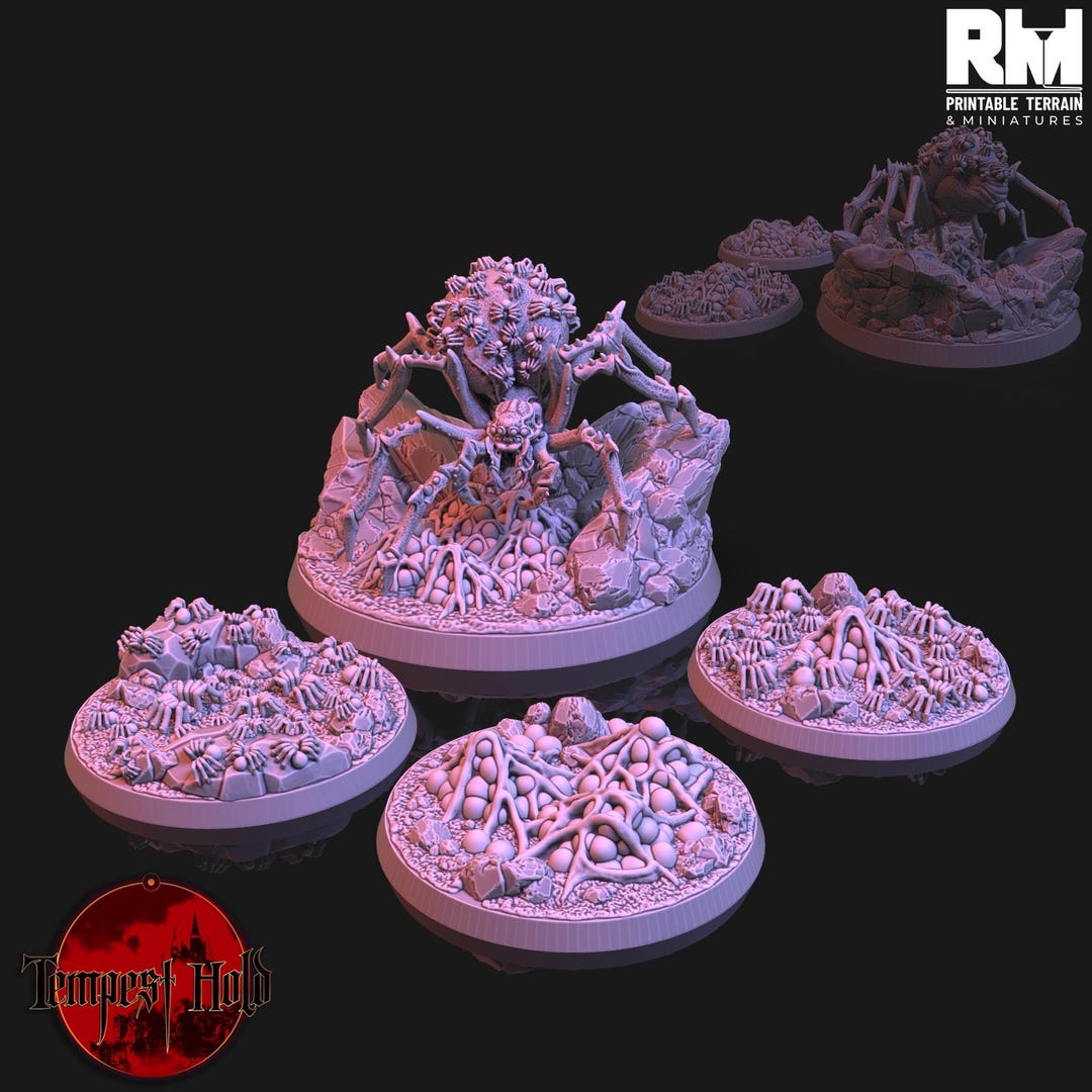 Graveyard Spider Queen 5 Miniatures for Dnd, DSA, Pathfinder 28 Mm, 32 ...