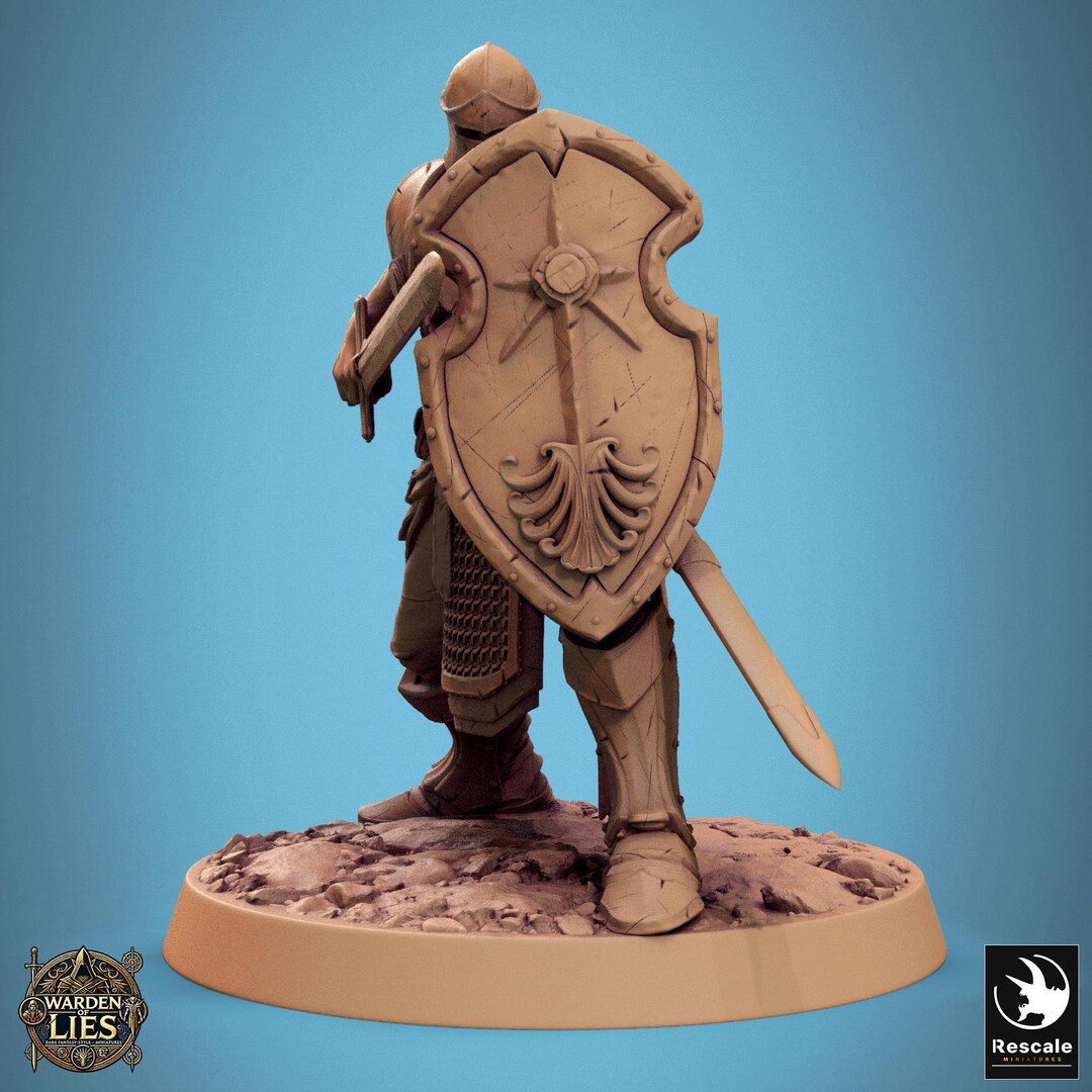 Knight of Valor Charge - Miniature for Dnd, DSA, Pathfinder, RPG Tabletop Figure - Sword, Shield ...