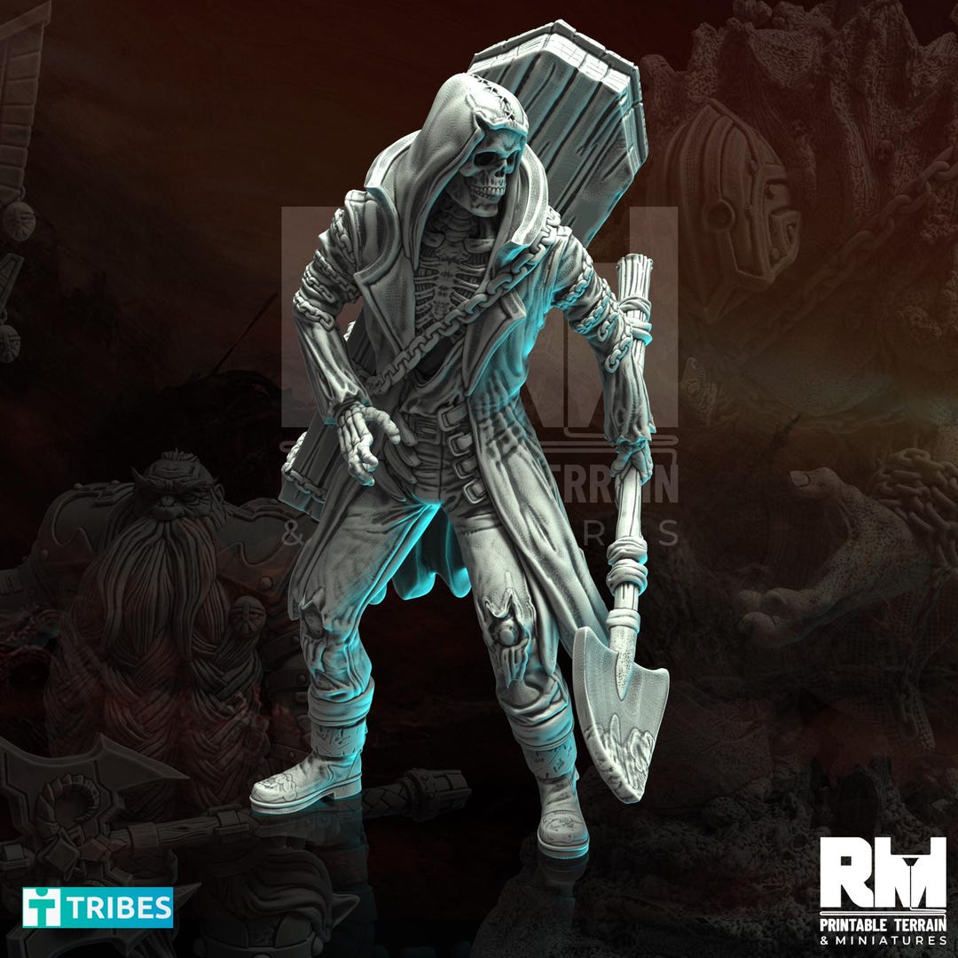 Undead Skeleton Grave Robber Miniature for Dnd, DSA, Pathfinder 28 Mm ...