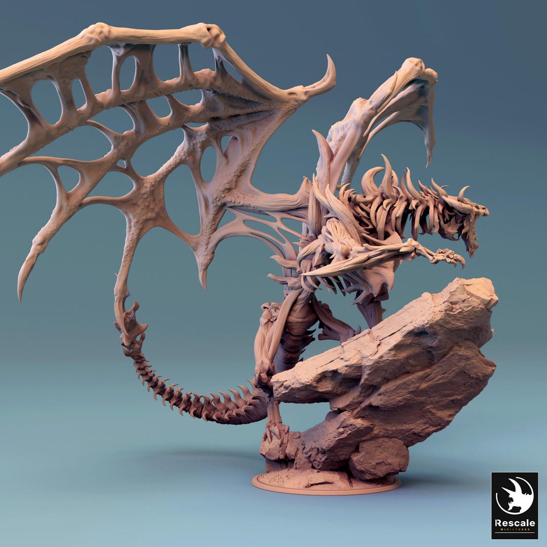 Undead Dragon Climb Miniature for Dnd, DSA, Pathfinder 28 Mm, 32 Mm ...