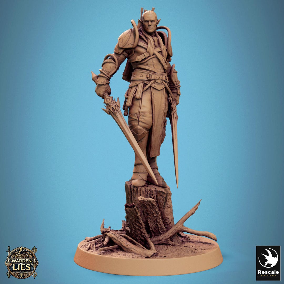 Moon Elf Sentinel Stand Tree - Miniature for Dnd, DSA, Pathfinder, RPG ...