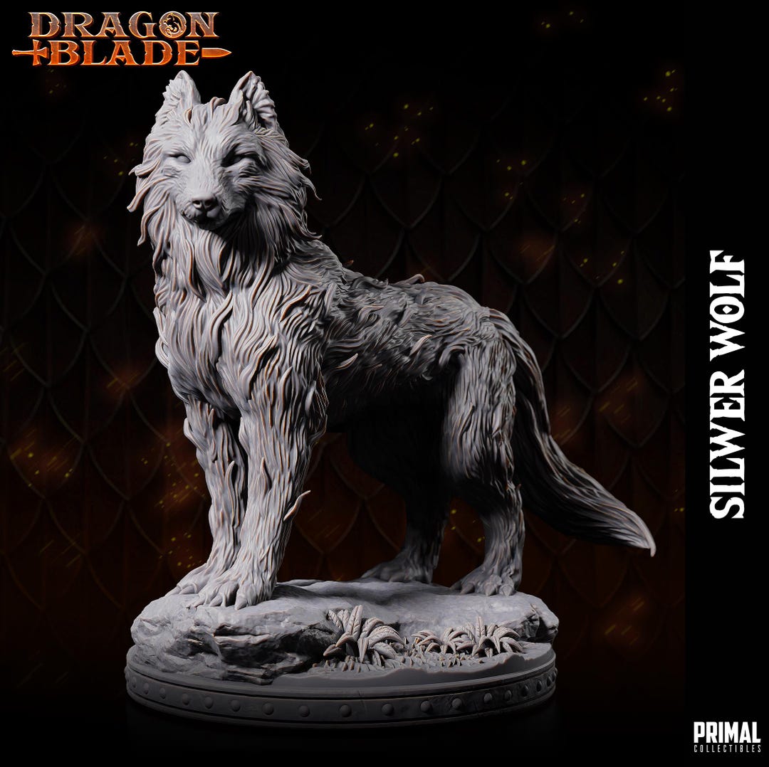 Dog, Wolf Companion - Silver Dog Miniature for Dnd, DSA, Pathfinder ...