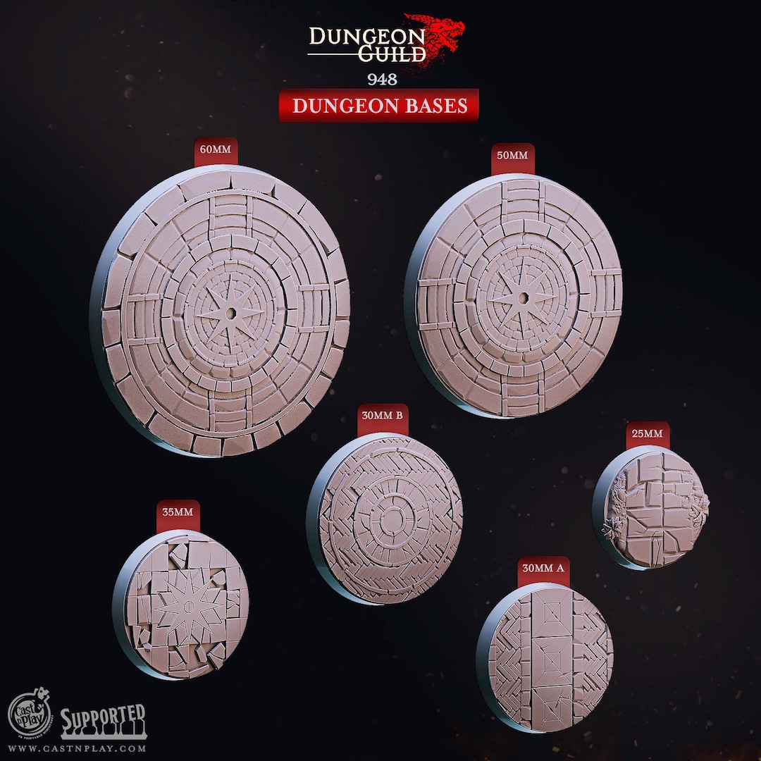 Scenic Resin Dungeon Bases - Dungeon Guild - Cast N Play - 25 Mm-100 Mm ...