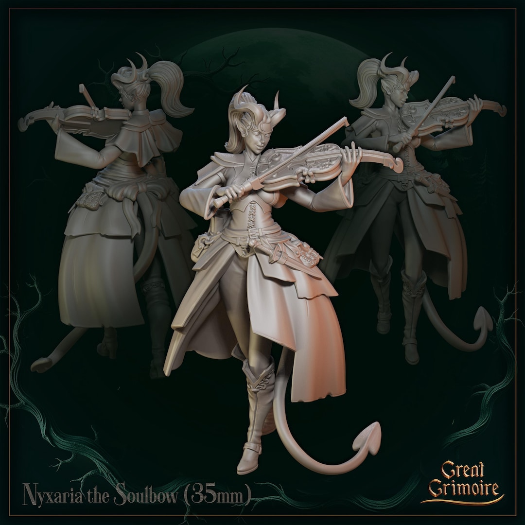 Nyxaria Tiefling Bardo Miniatura: Figura de rol (DnD, Pathfinder ...