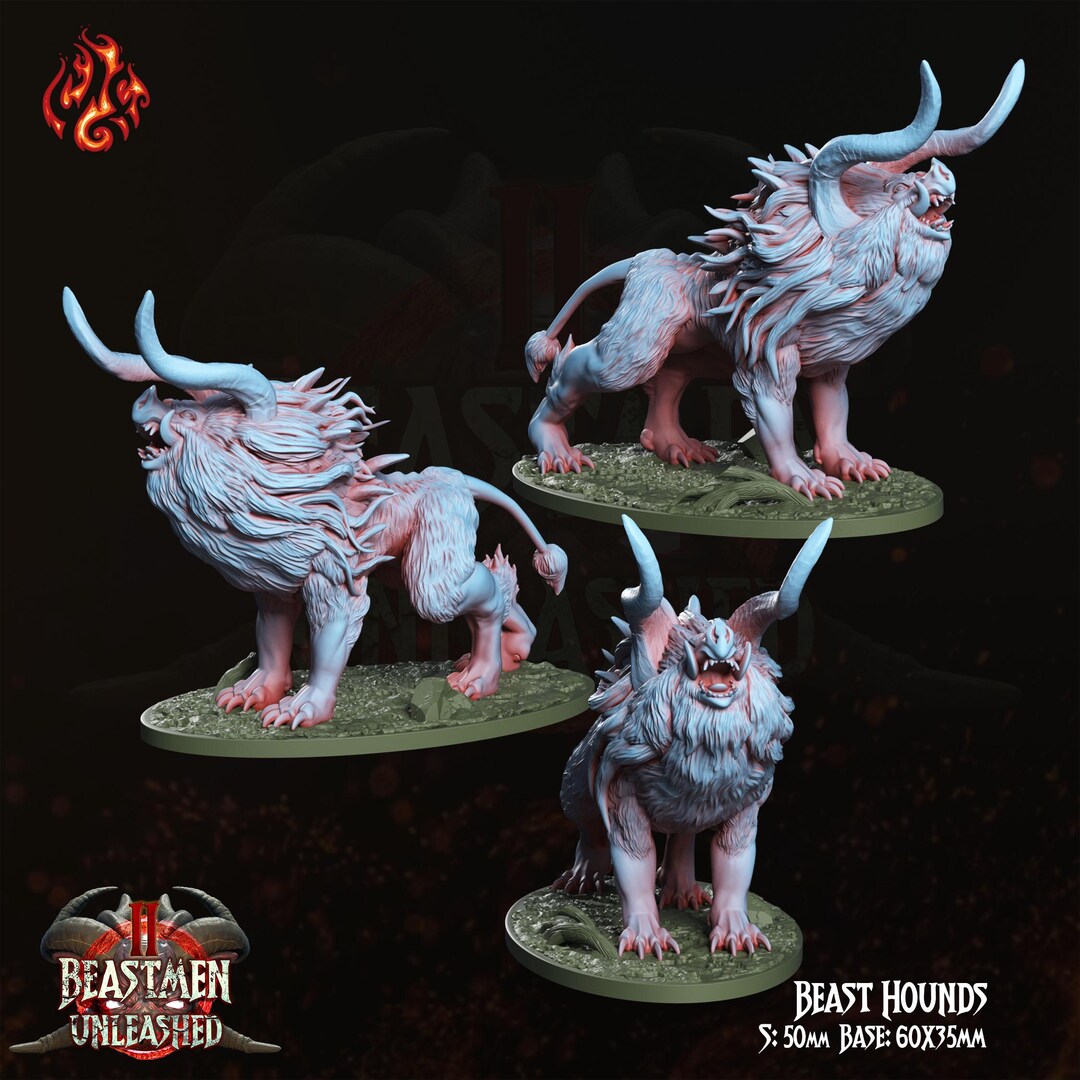 Beast Hound 1 Miniature for Dnd, DSA, Pathfinder 28 Mm, 32 Mm, Figure ...