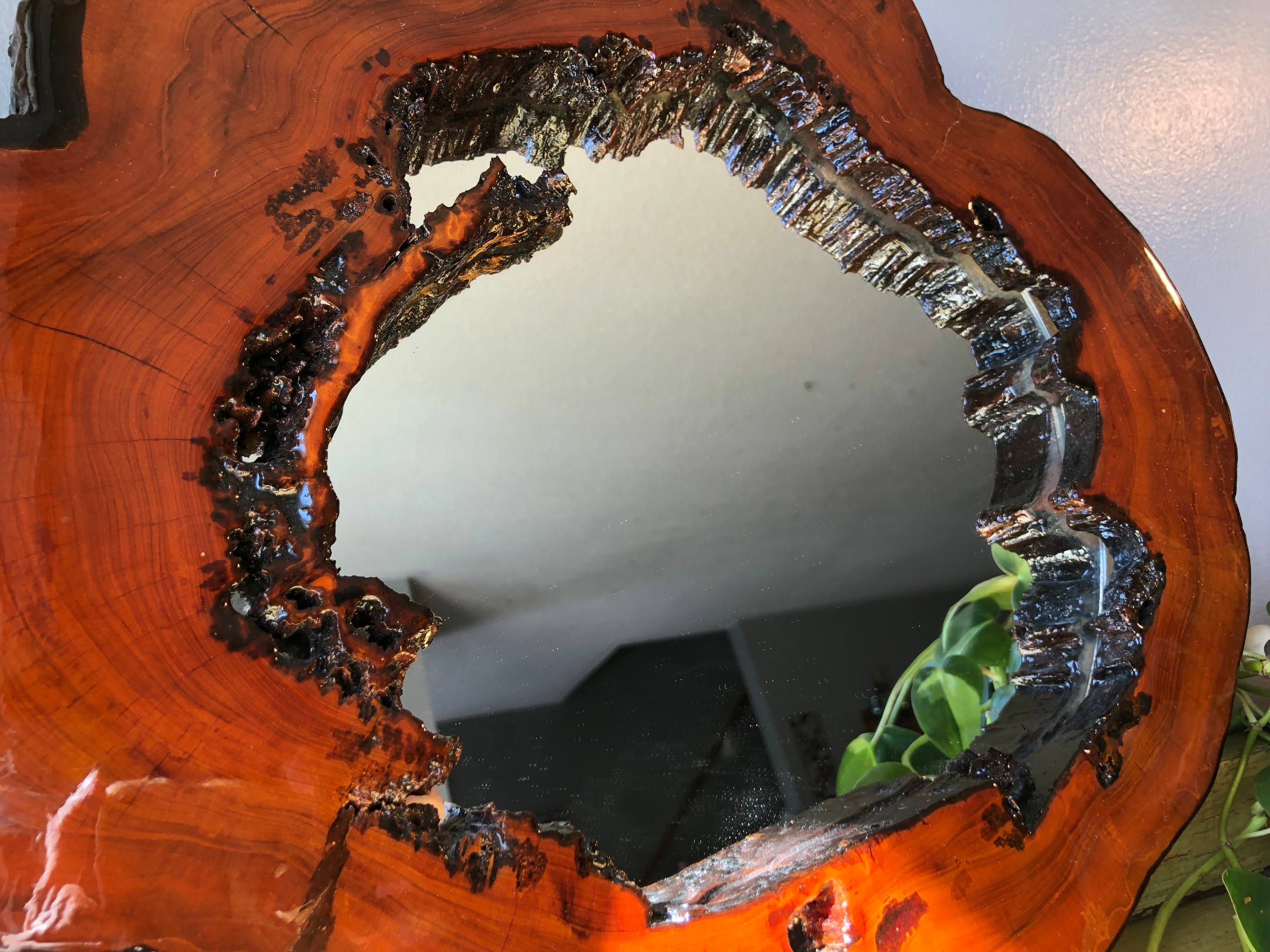 Mid Century Modern Live Edge Wall Mirror - Etsy