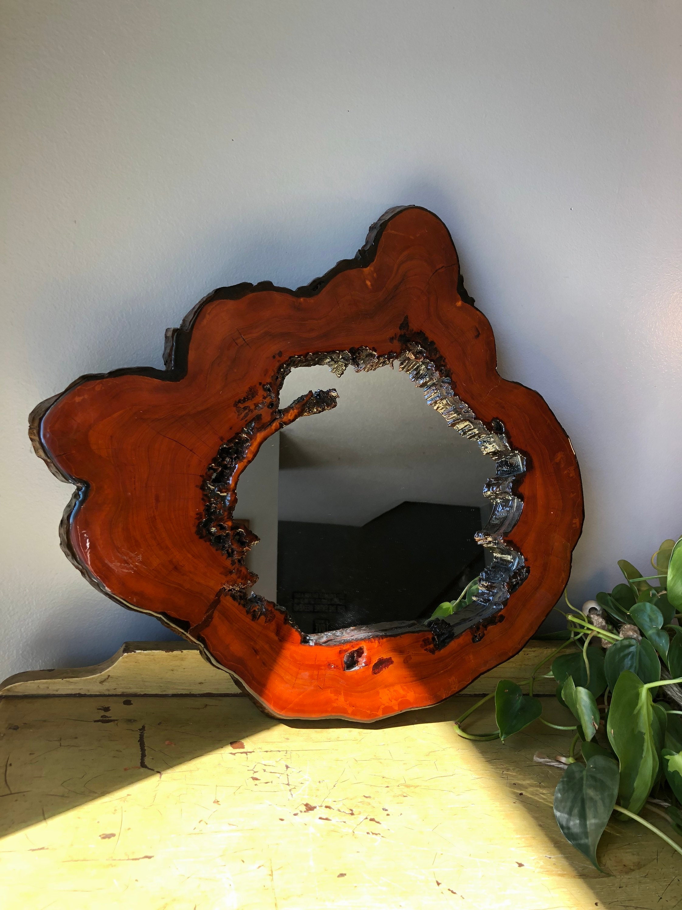 Mid Century Modern Live Edge Wall Mirror - Etsy