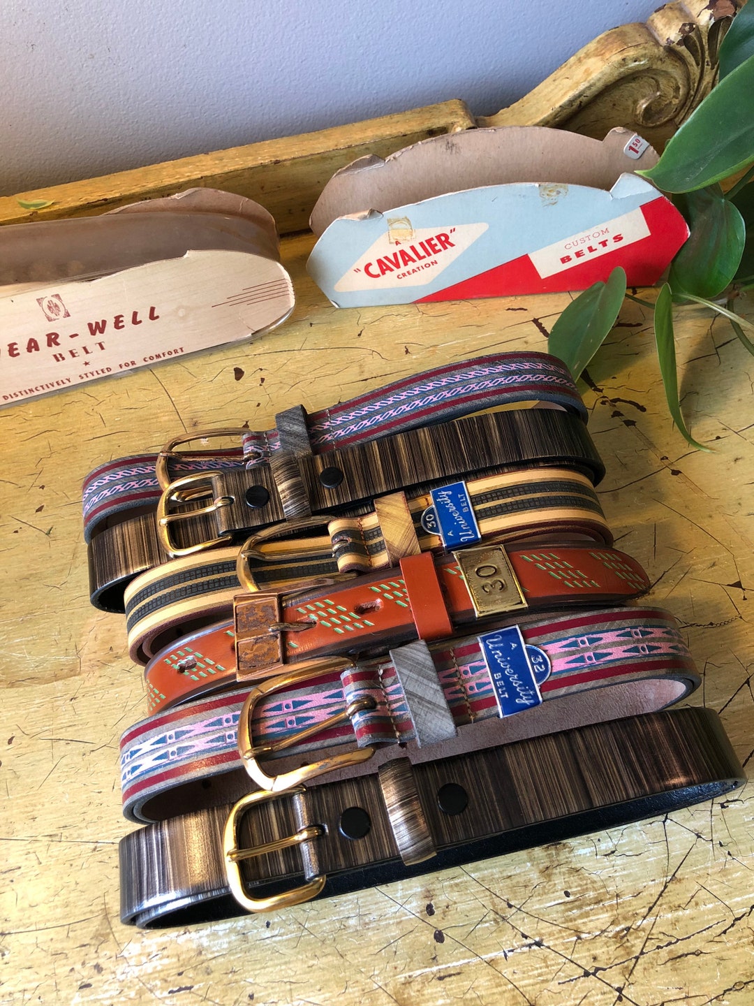 Vintage Retro Mens or Womens Leather Belts, New Old Stock From the 50s ...