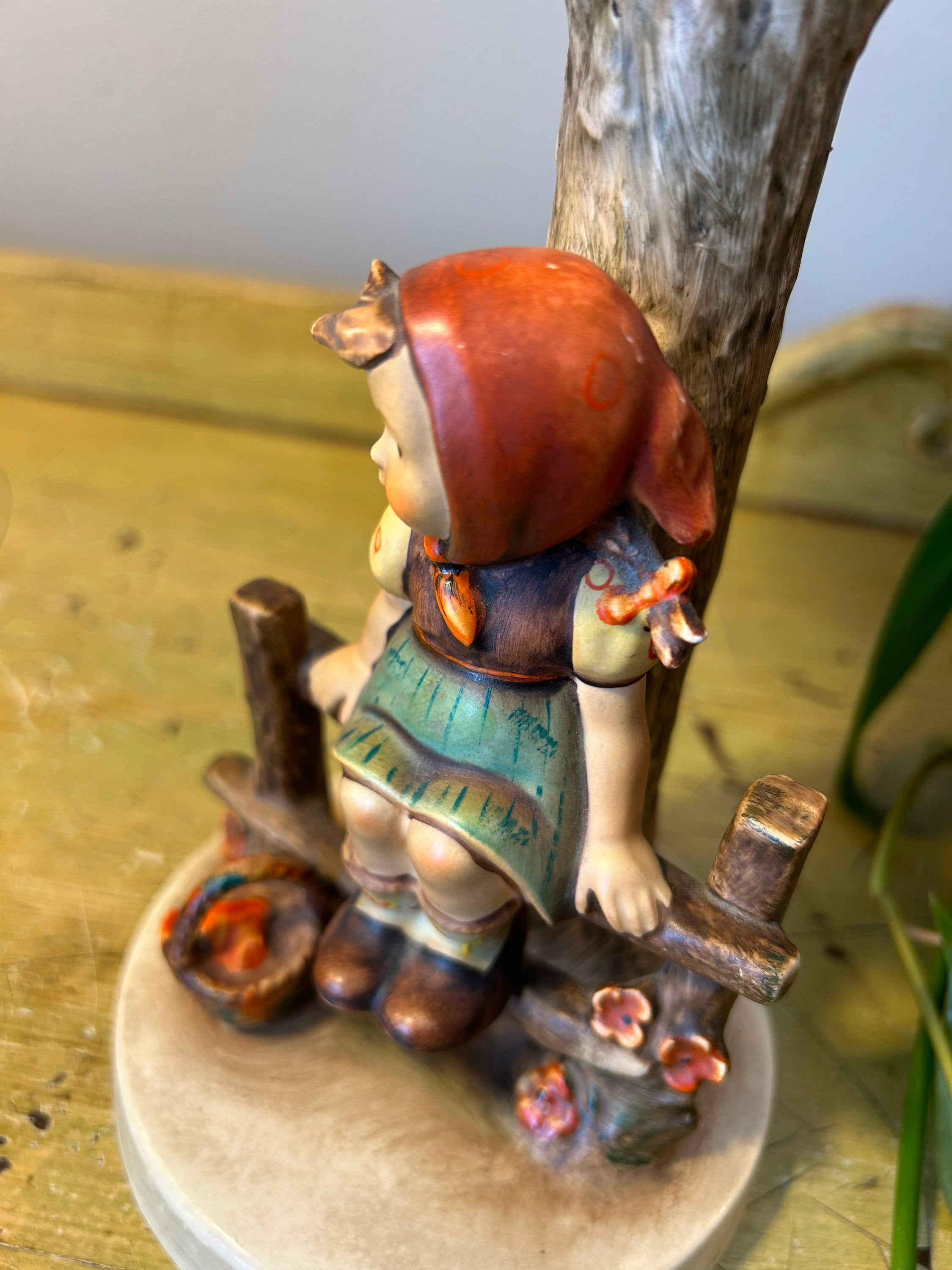 MJ Hummel Lamp Girl Sitting on Fence - Etsy