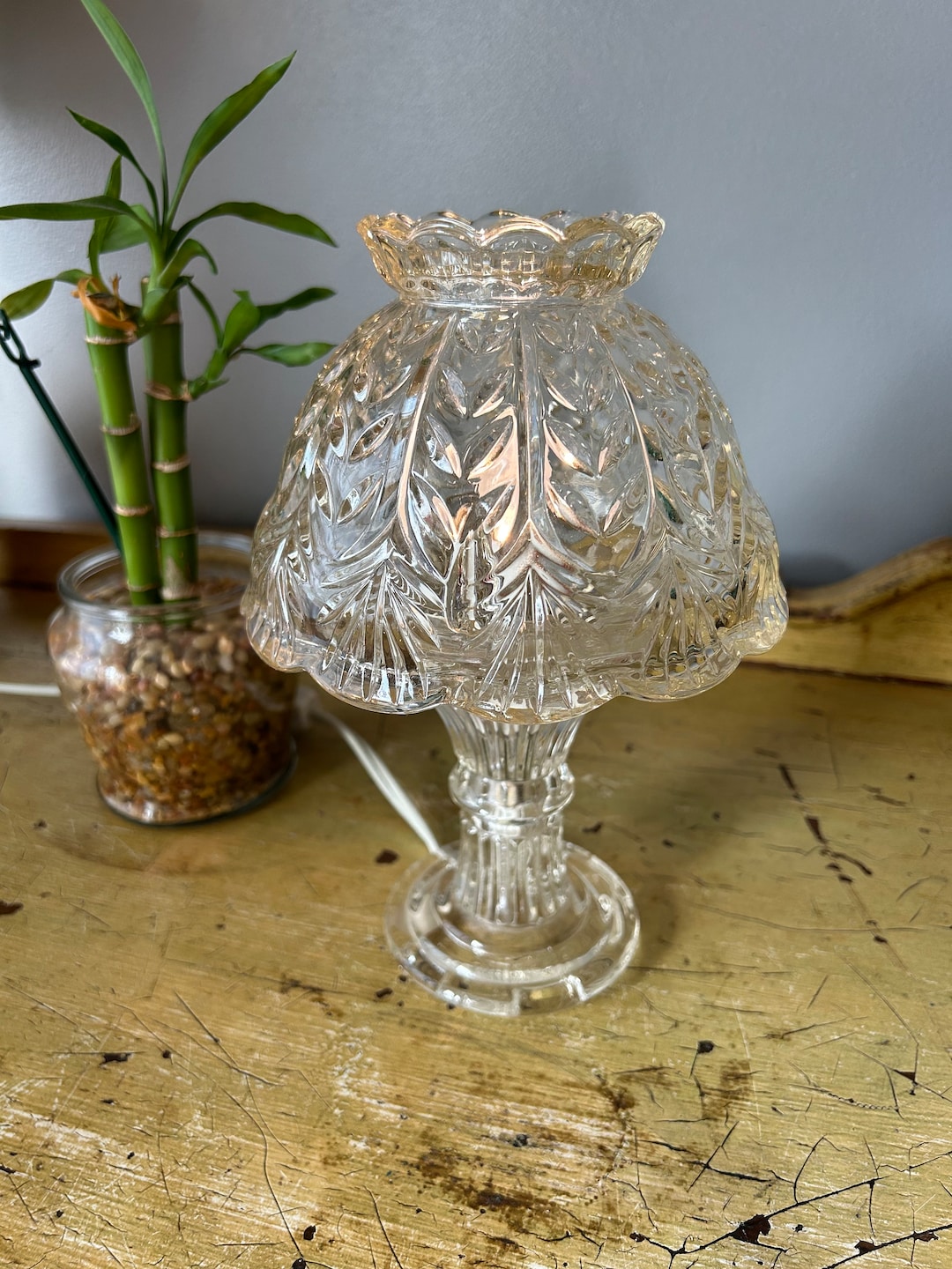 Vintage Clear Glass Fairy Lamp - Etsy