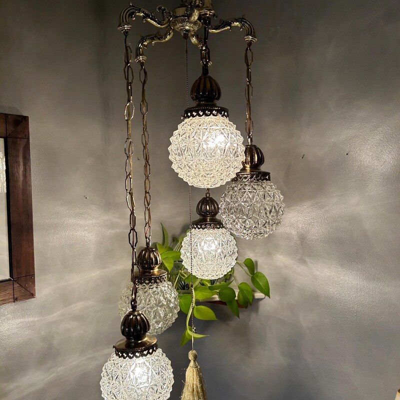 Vintage Swag Lamp - Etsy