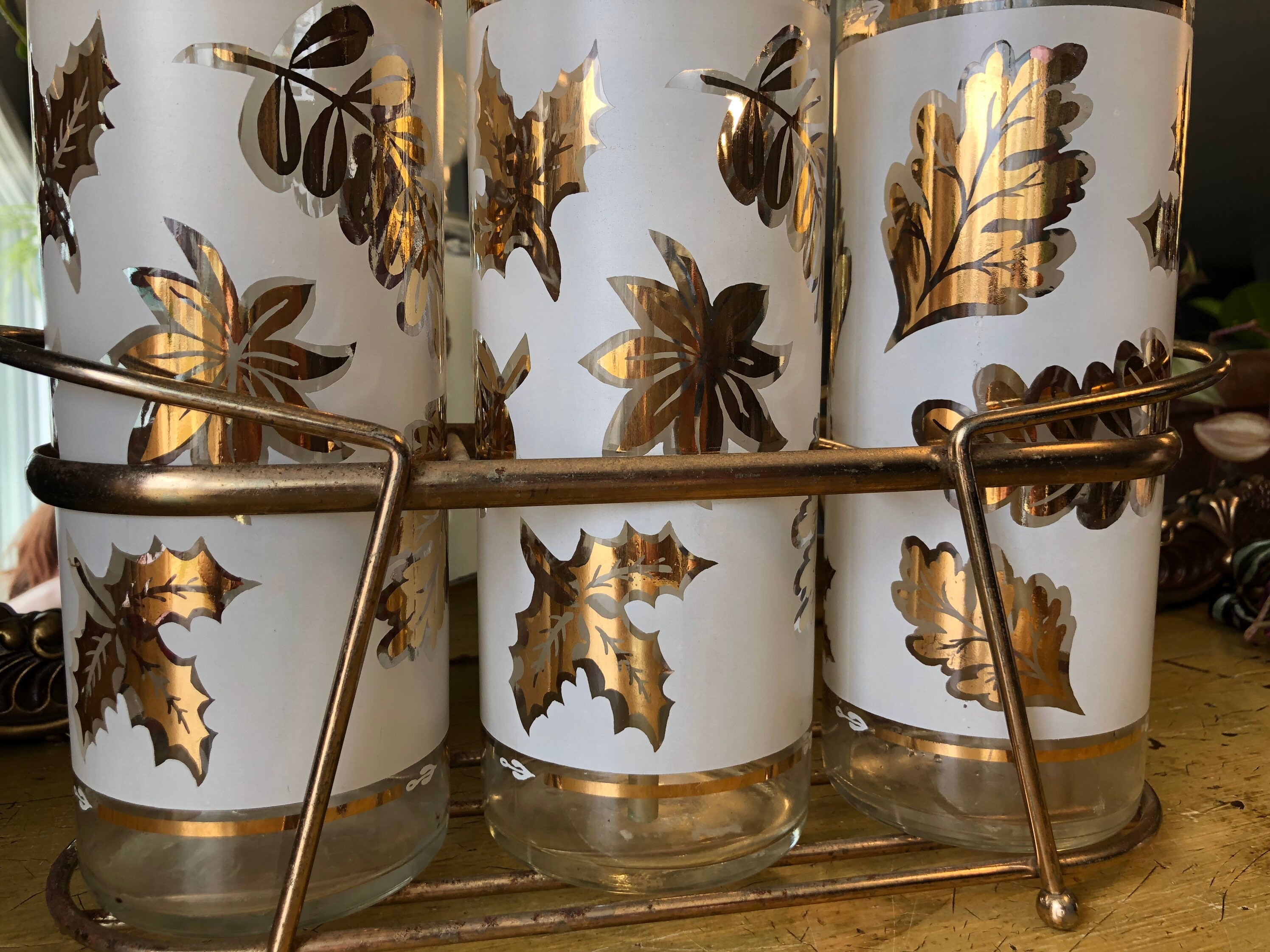 Vintage Libby Gold Leaf Pump Decanter Set of Three - Etsy