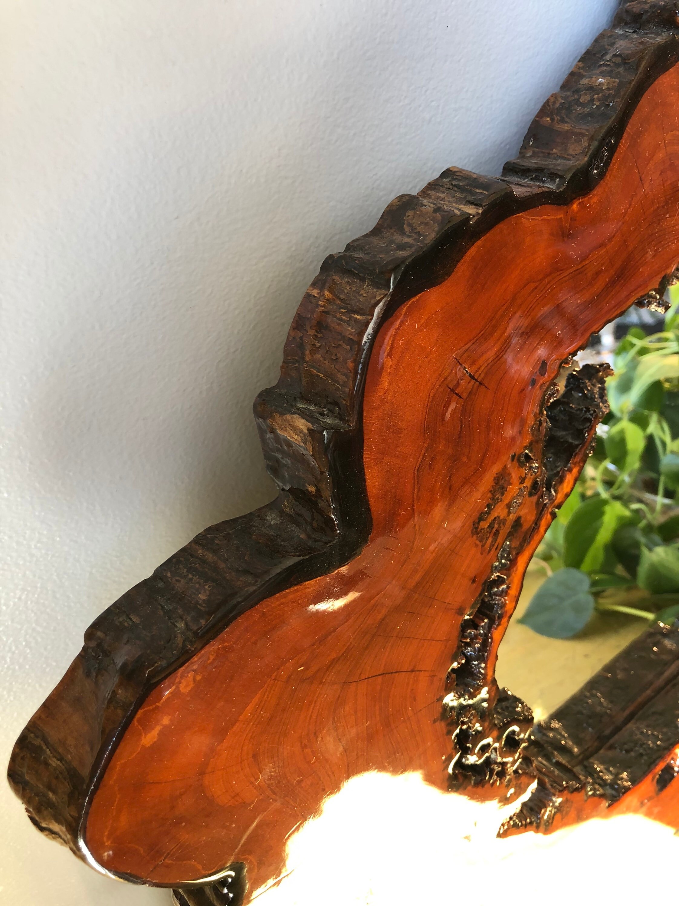 Mid Century Modern Live Edge Wall Mirror - Etsy