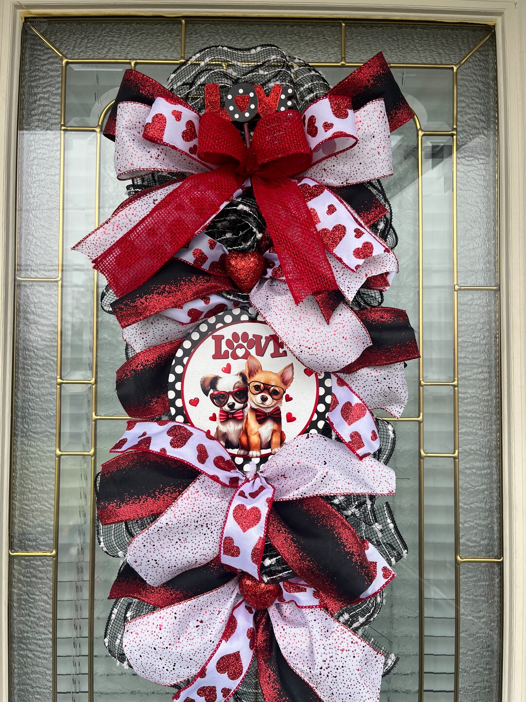 Valentines Day Door Swag, Puppy Love Door Swag, Valentines Day Door ...