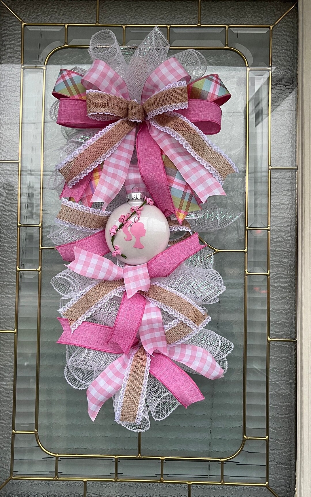 Barbie Inspired Door Swag Pretty In Pink Door Swag Pink Door Decor Valentines Day T Pink
