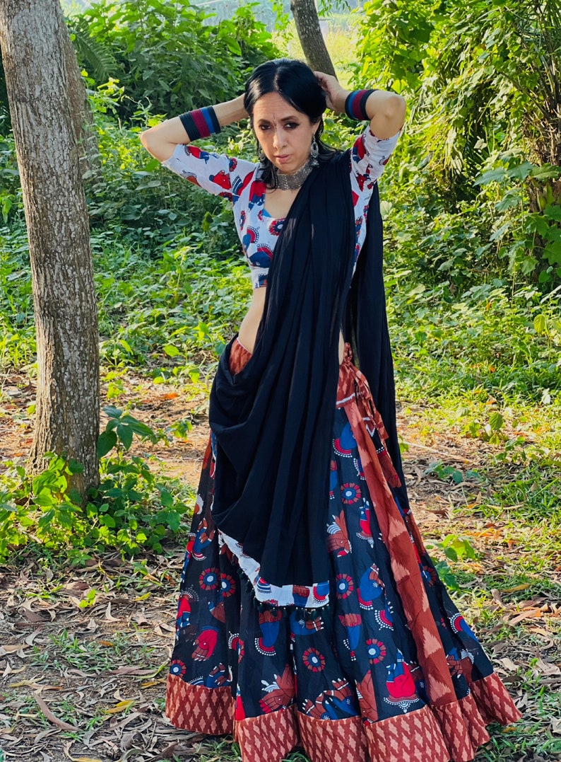 Gopi Skirt Kalamkari Design Skirt Hand Block Print Set - Etsy