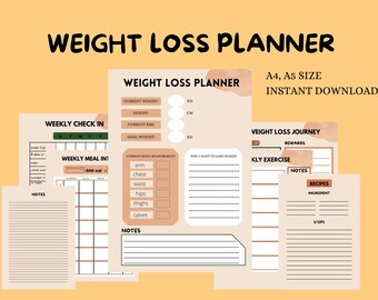 Digital Weight Loss Tracker for Goodnotes, Notability, Weight Loss ...