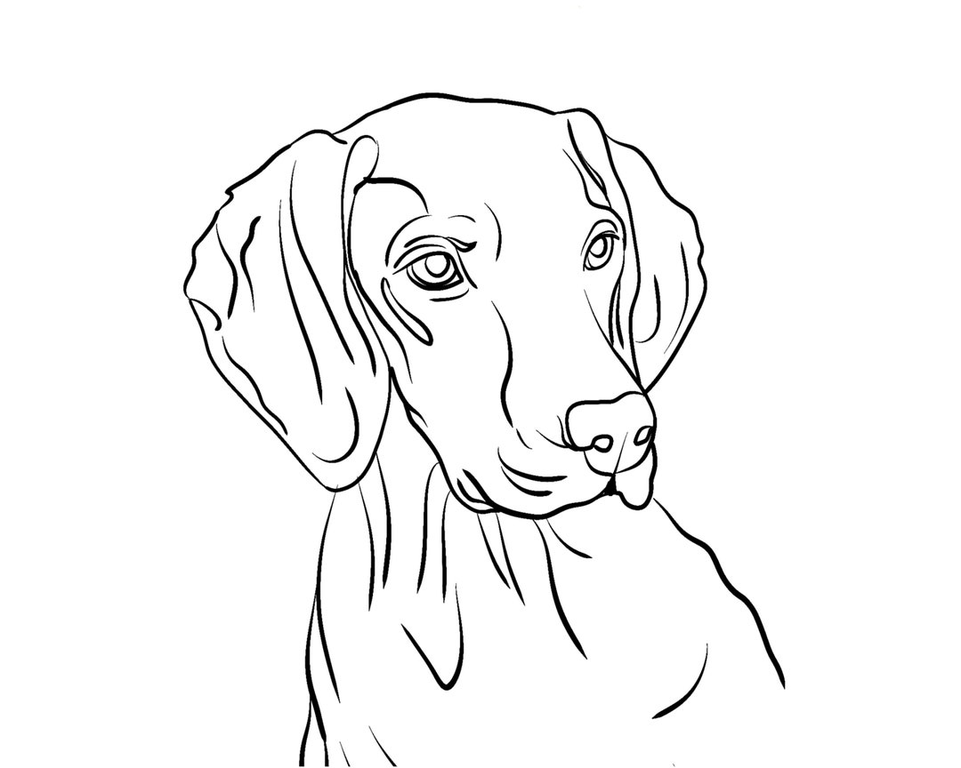 Handmade Customizable Dog Silhouette and Line Drawings - Bulldog ...