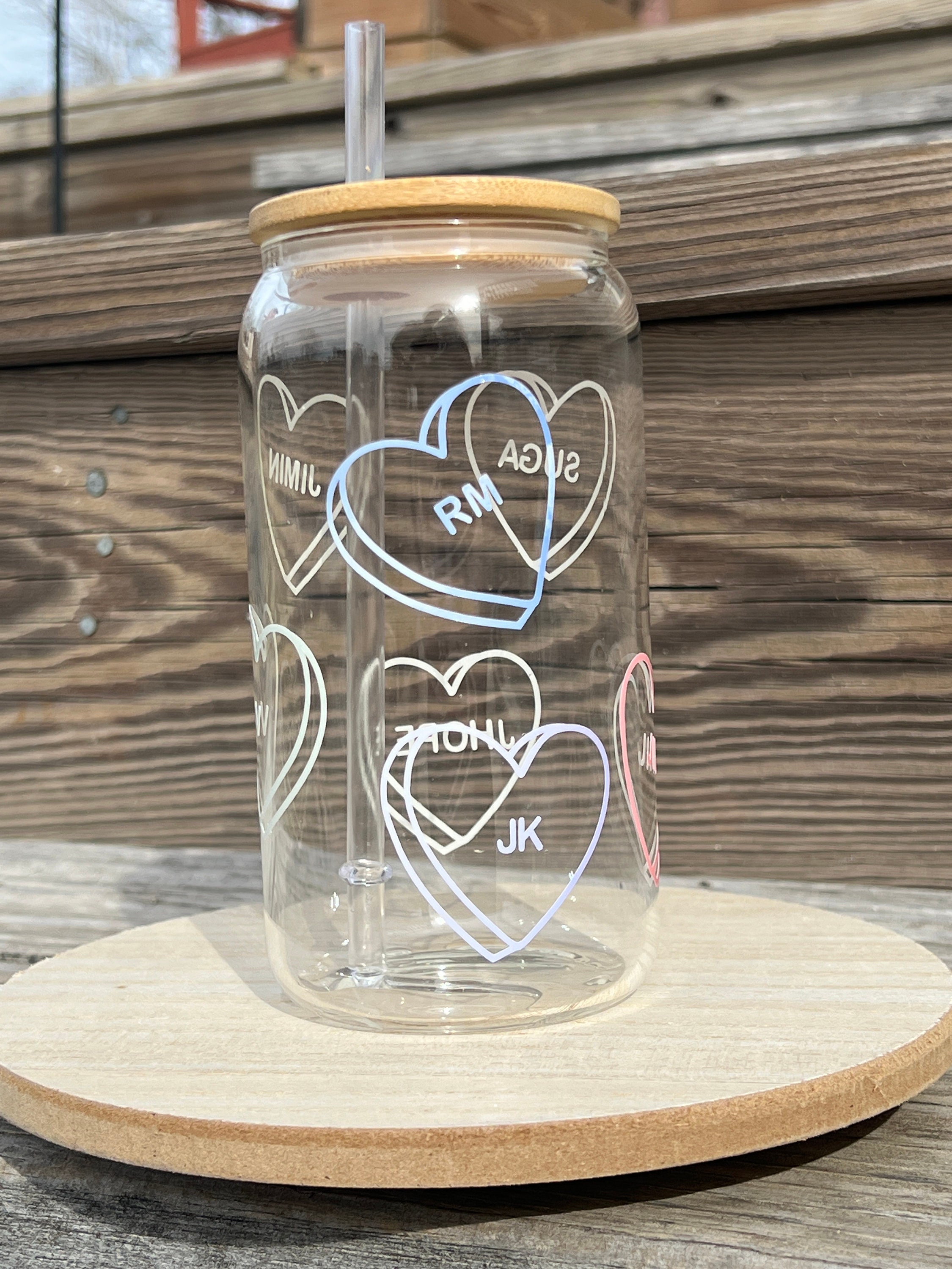 BTS Color Changing Candy Heart Glass - Etsy