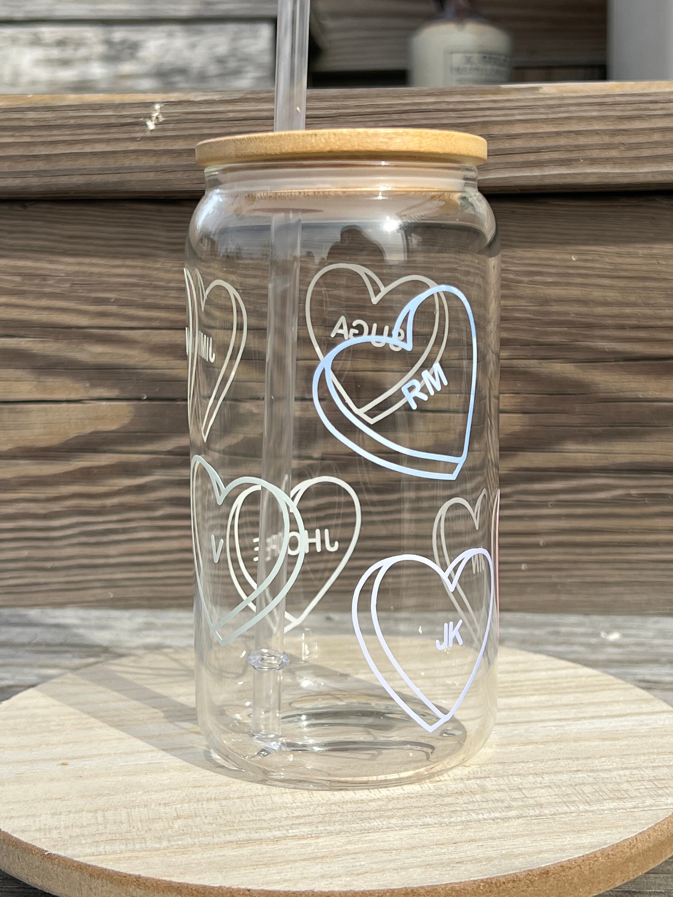 BTS Color Changing Candy Heart Glass - Etsy