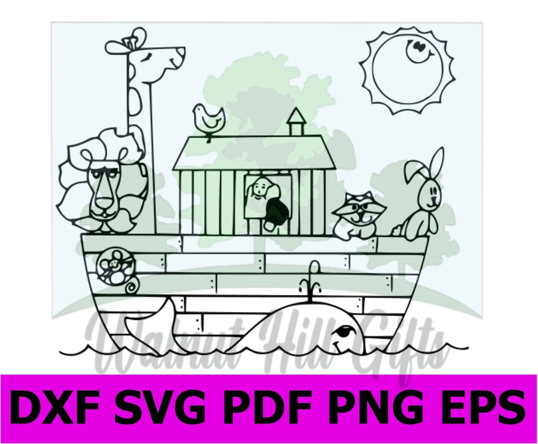 Noah's Ark SVG Christian SVG Noahs Ark Bible Story Cuttable Design PNG ...