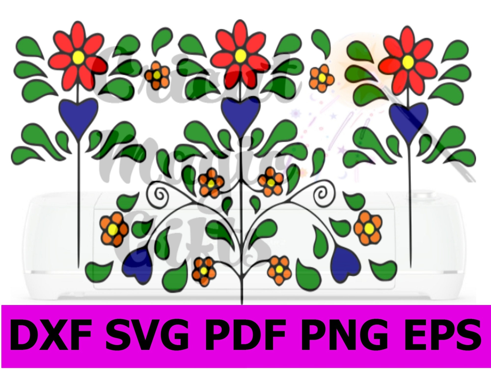Flower SVG Pennsylvania Dutch Hex Fraktur Flowers SVG Cuttable - Etsy