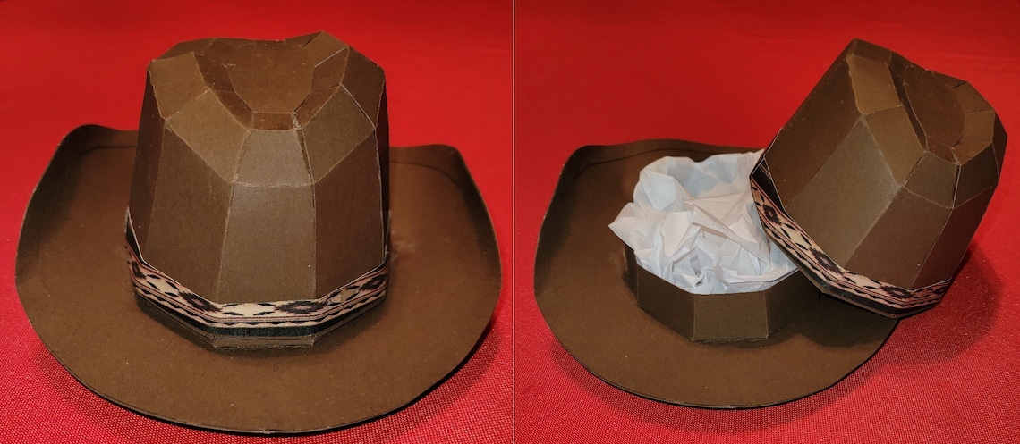 Cowboy Hat Gift Box! CHOOSE Your Hat Color & Style Band! 3 SIZES ...