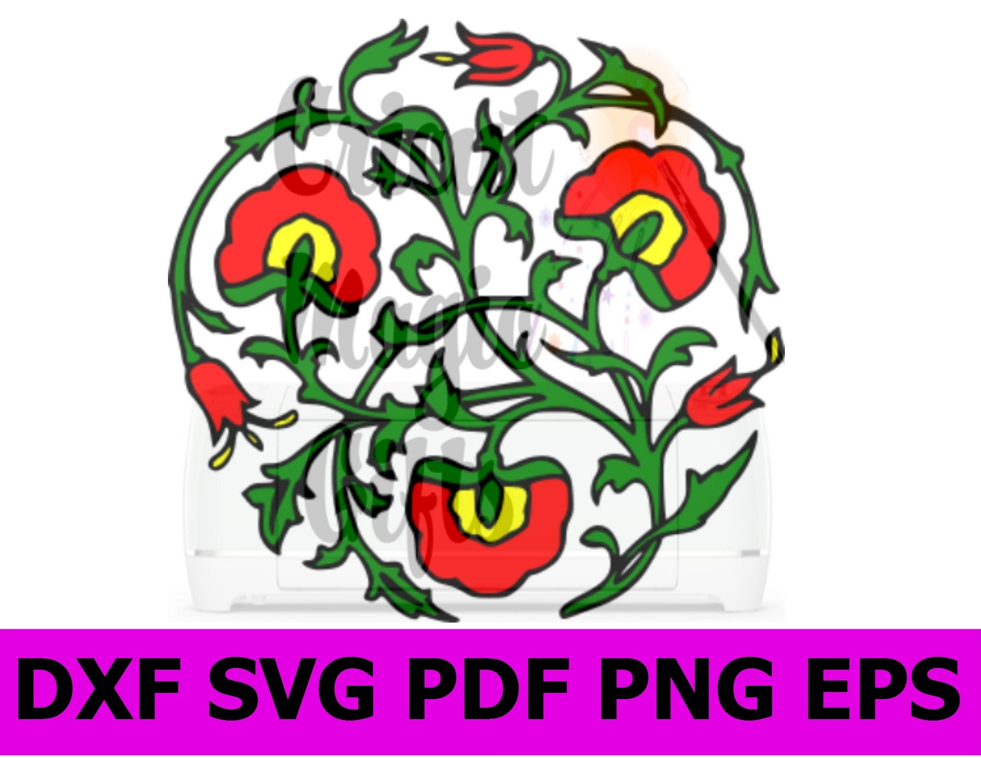Flower SVG Round Flower SVG Round Floral Cuttable Design PNG - Etsy