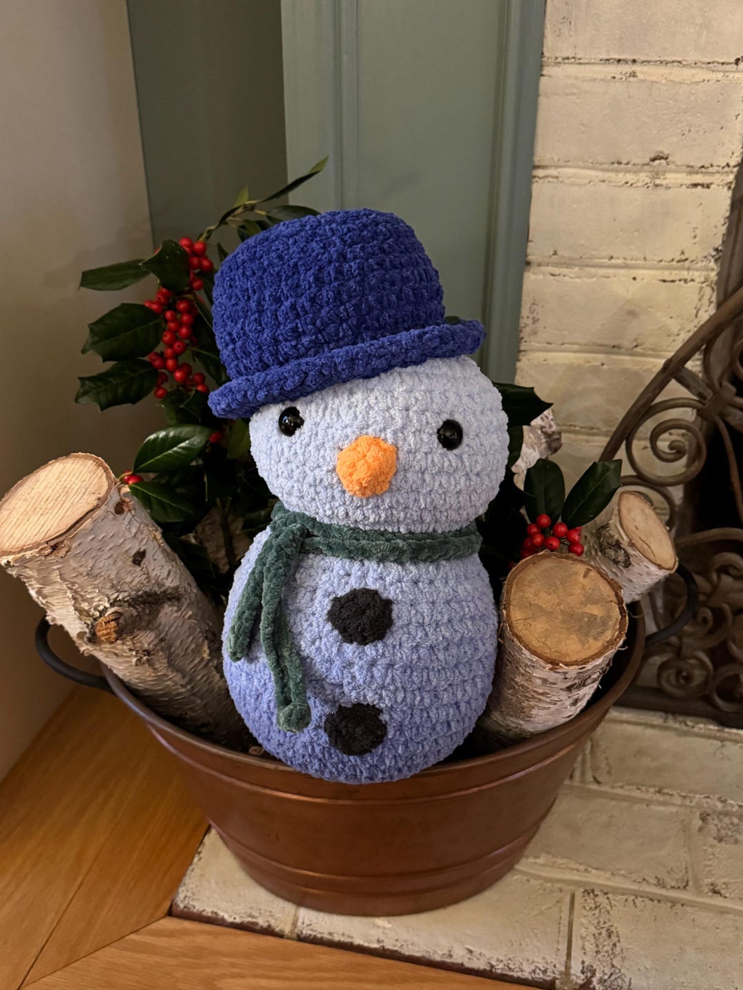 Snowman Plushie; Winter Plushie - Etsy
