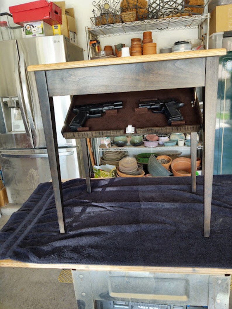 White Oak and Ebony Concealment Table. - Etsy