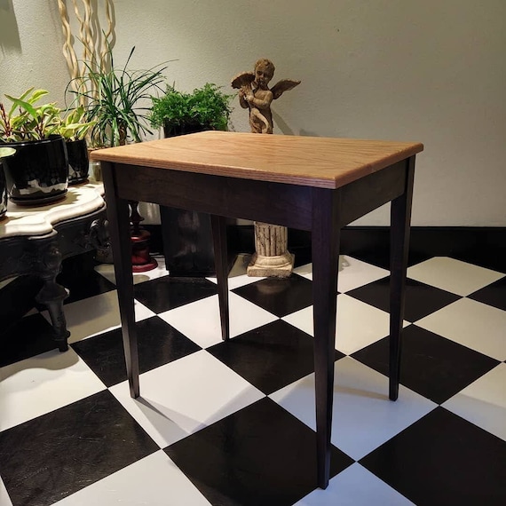 White Oak and Ebony Concealment Table. | Etsy
